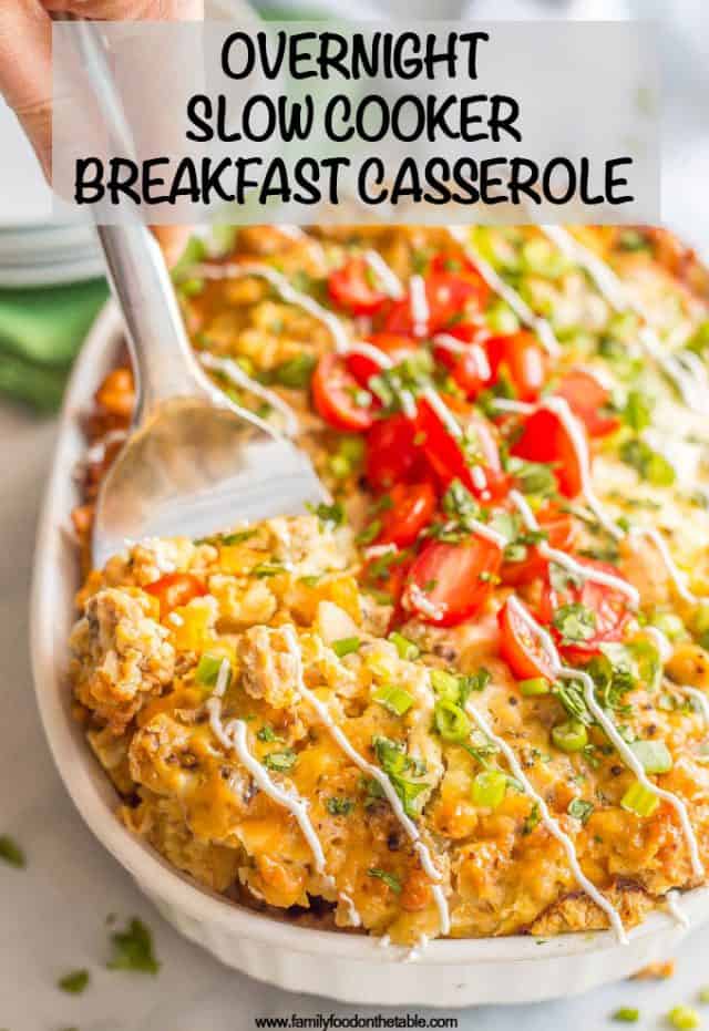 Overnight slow cooker breakfast casserole - Family Food on the Table