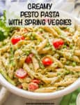 Creamy pesto pasta with spring vegetables - Family Food on the Table