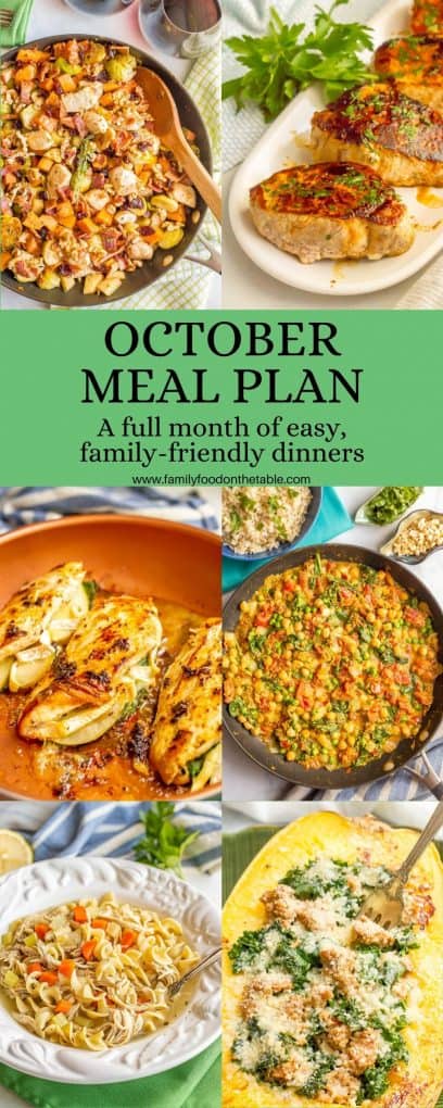 October Meal Plan - Family Food on the Table