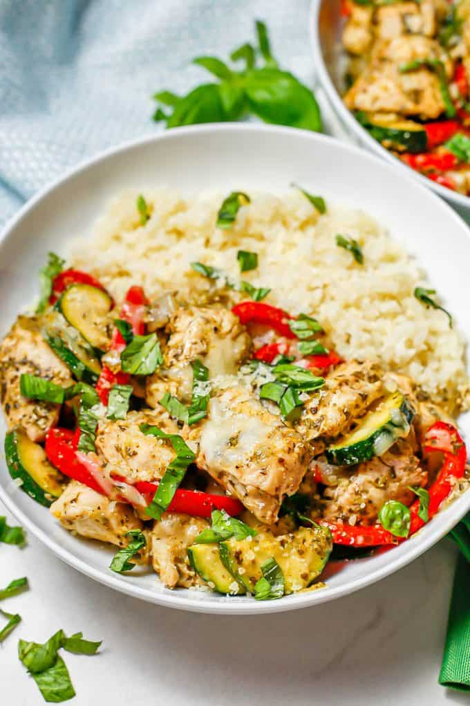 Italian Chicken Skillet with Pesto - Family Food on the Table