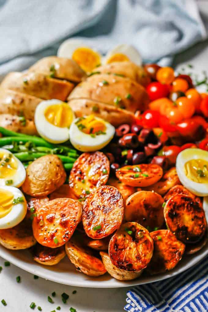 Roast Chicken Niçoise Salad - Family Food on the Table