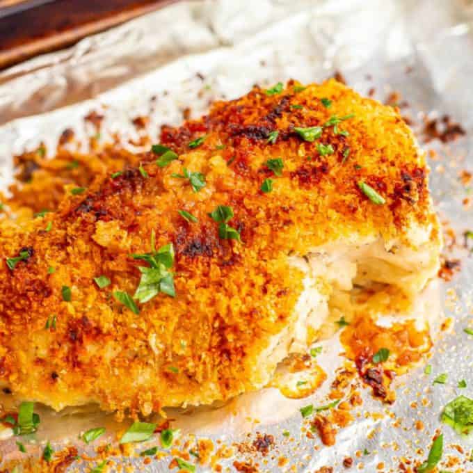 Crunchy Parmesan Crusted Chicken - Family Food on the Table