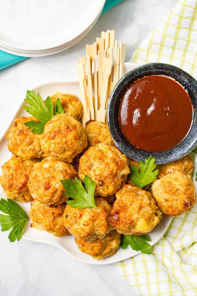 Cheesy Chicken Meatballs - Family Food on the Table