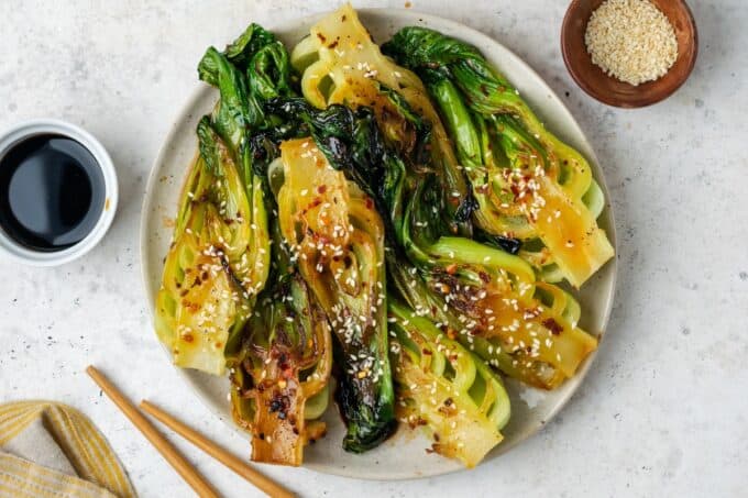 Quick Bok Choy with Garlic and Ginger - Family Food on the Table