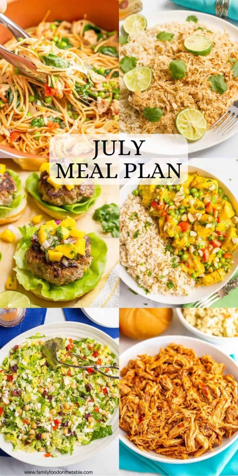 July Meal Plan - Family Food on the Table