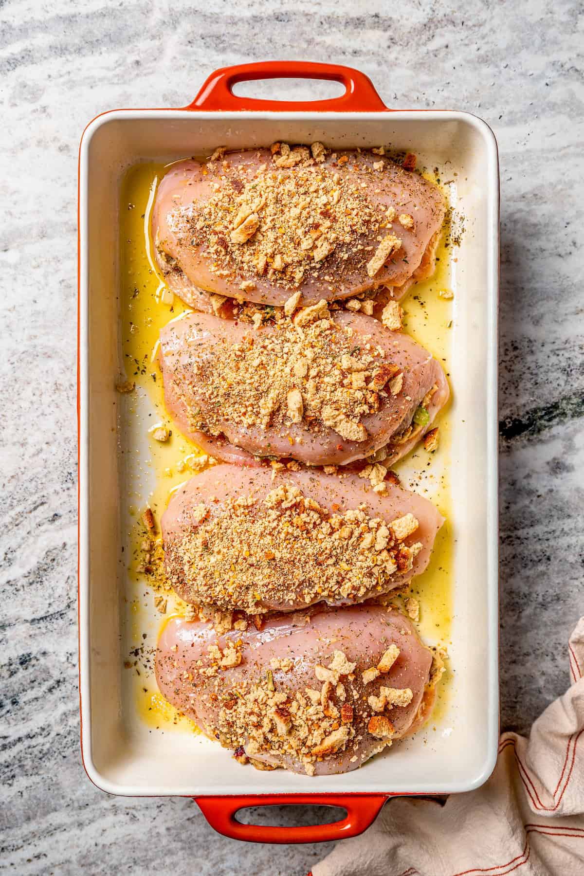 Chicken Breasts Stuffed with Stuffing - Family Food on the Table