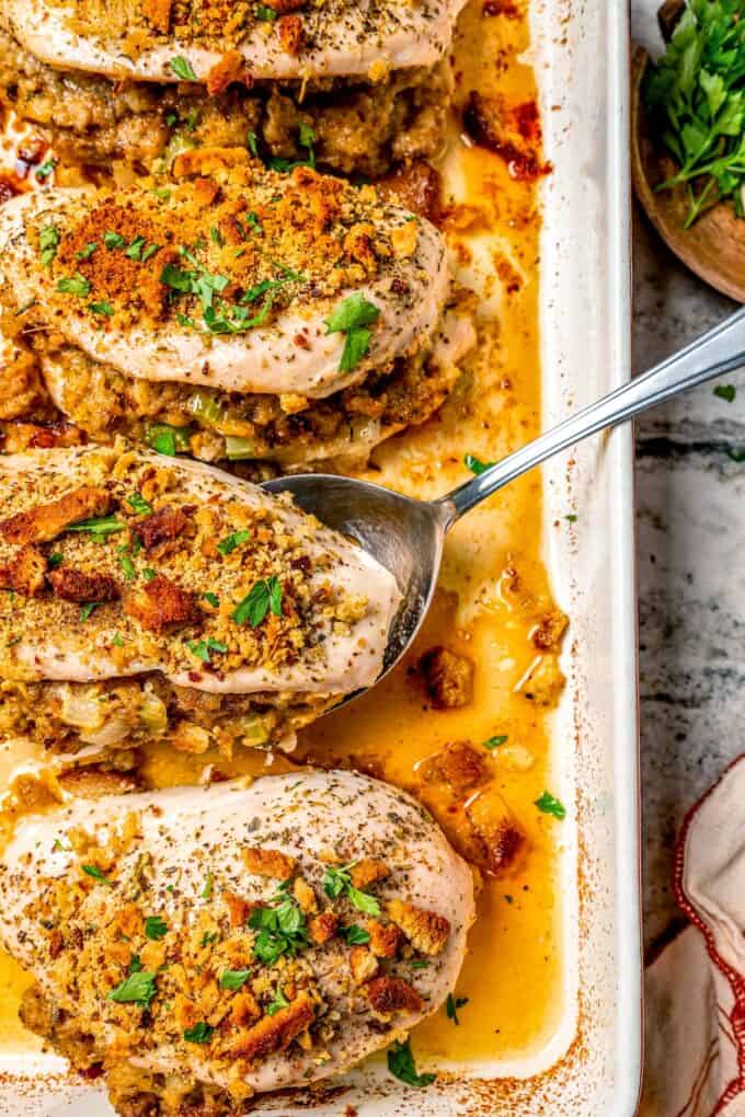 Chicken Breasts Stuffed with Stuffing - Family Food on the Table