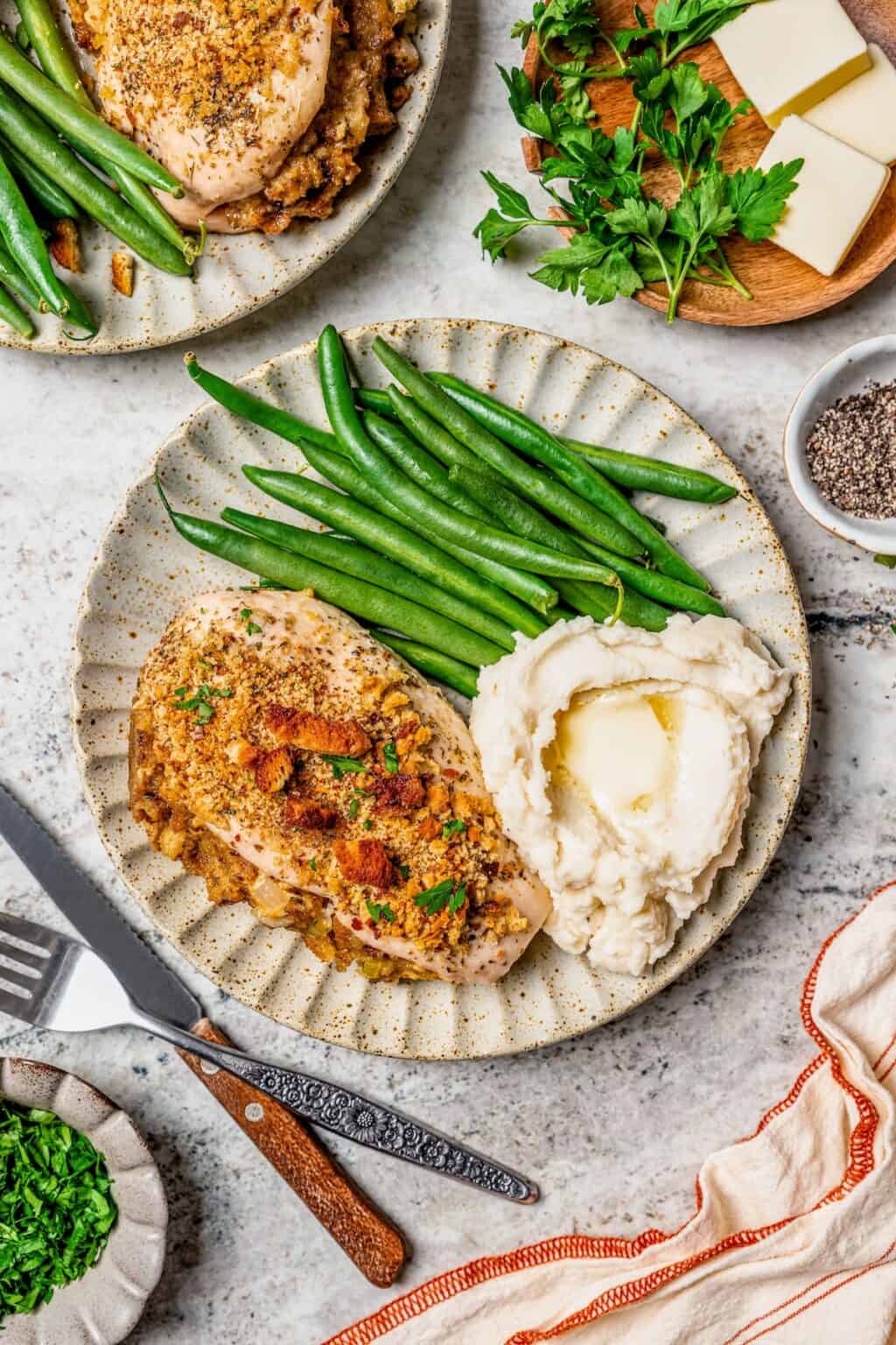 Chicken Breasts Stuffed with Stuffing - Family Food on the Table