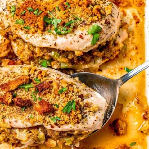 Chicken Breasts Stuffed with Stuffing - Family Food on the Table