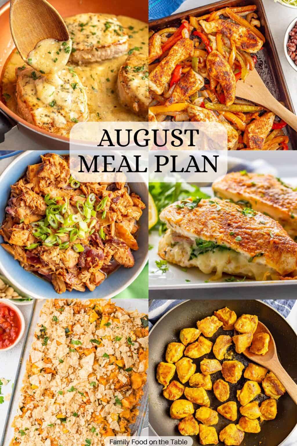 August Meal Plan - Family Food on the Table